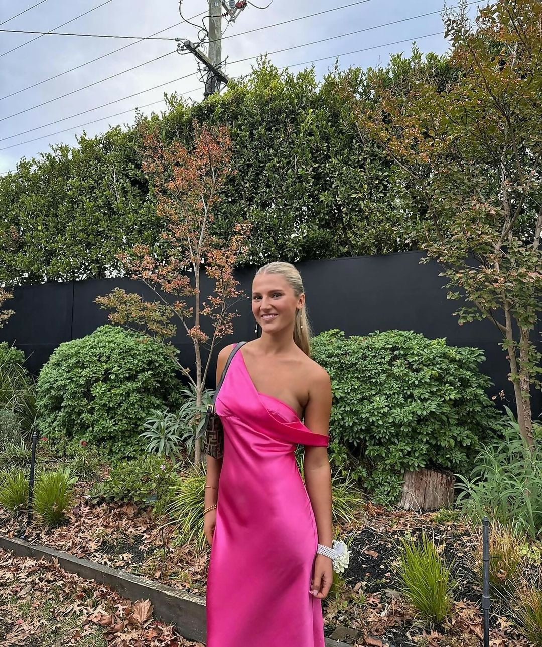 Natalie Rolt Monika Hot Neon Pink Gown | The Designer Hire